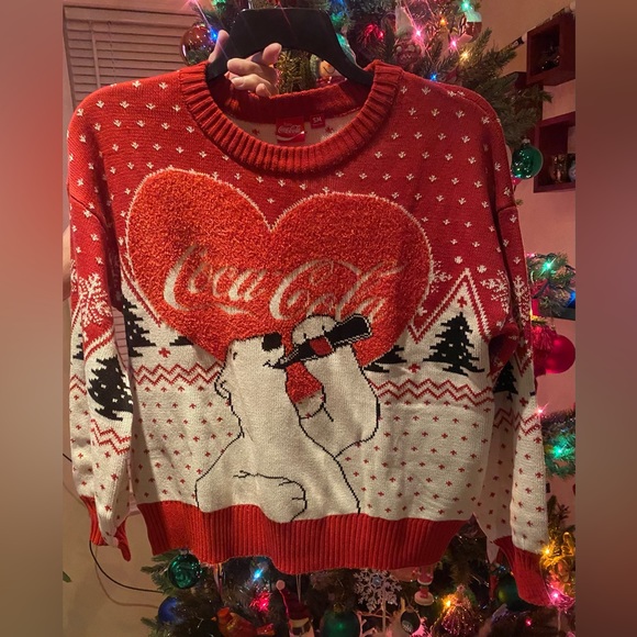 Coca Cola | Sweaters | Cocacola Bear Red White Winter Sweater | Poshmark